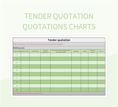 Free Tender Templates For Google Sheets And Microsoft Excel Slidesdocs