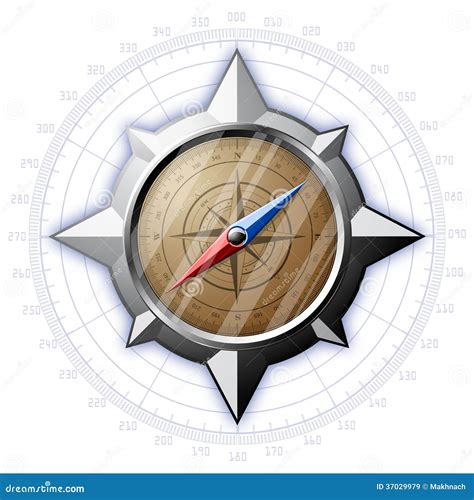 Compass Scale For Navigation And Orientation Circle Divided By 360 Degrees Vector Illustration