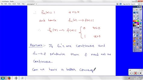 sequence of functions pointwise and uniform convergence youtube
