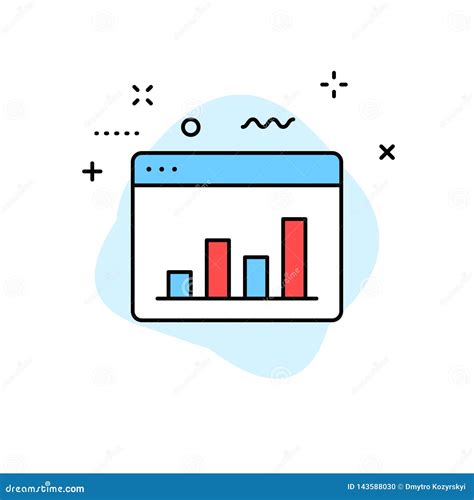 Data Analysis Web Icons In Line Style Graphs Analysis Big Data