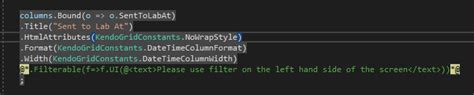 Kendo MVC Grid Filter Replace With Label Stack Overflow