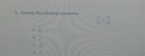 solved 6 simplify the following expression