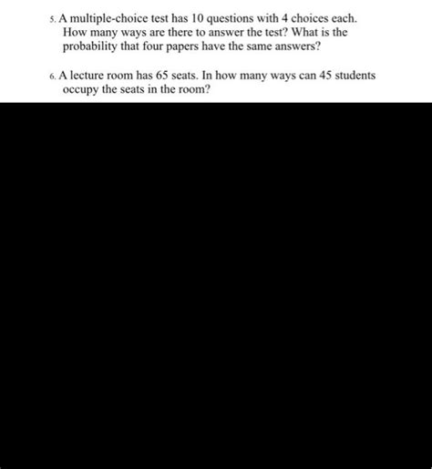 solved 5 a multiple choice test has 10 questions with 4