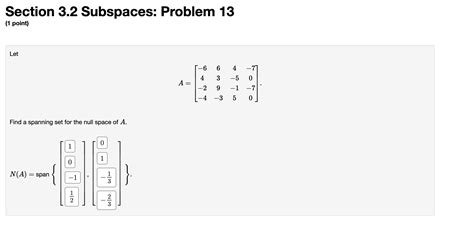 solved section 3 2 ﻿subspaces problem 13 1