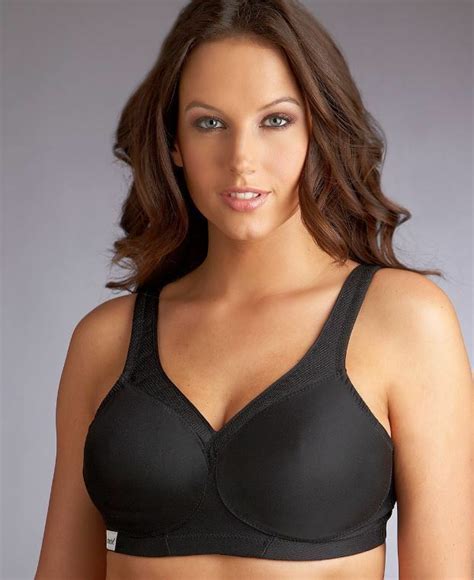 Glamorise Womens Medium Impact Wire Free Sports Bra Black 34g Bras And Bra Sets