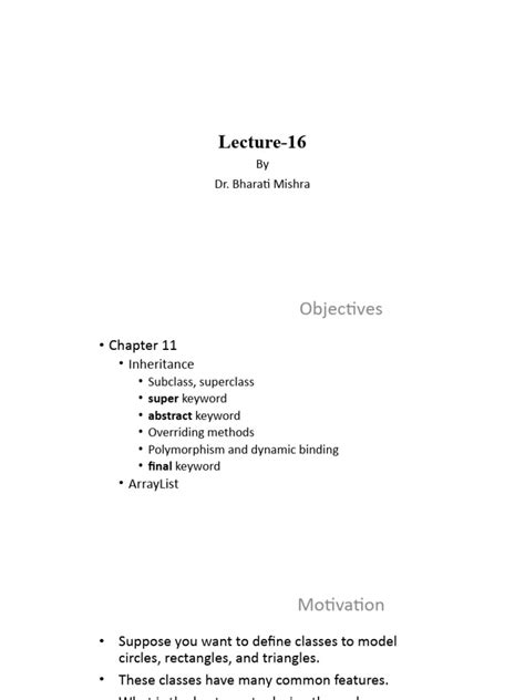 lecture 20 21 22 inheritance and polymorphism pdf inheritance object oriented programming
