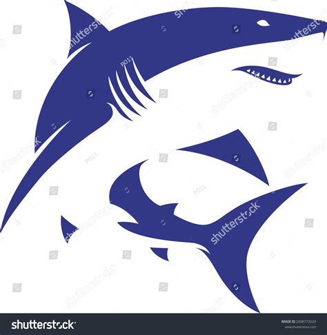 Simple Design Great White Shark Stock Vector Royalty Free 2008773029 Shutterstock