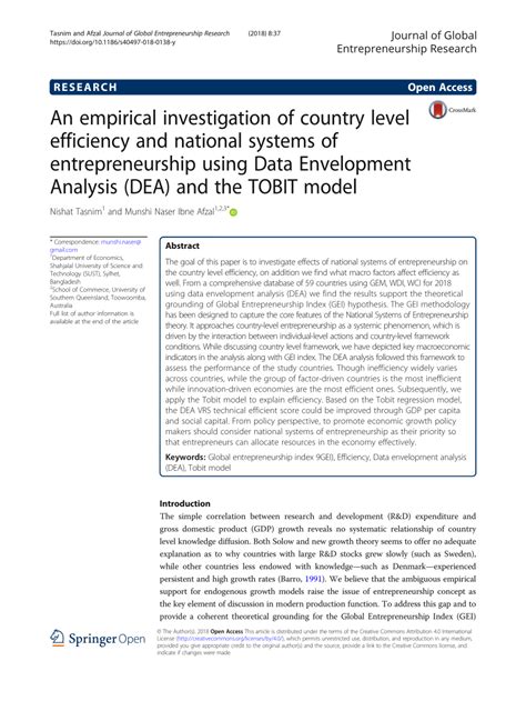pdf an empirical investigation of country level efficiency and national systems of