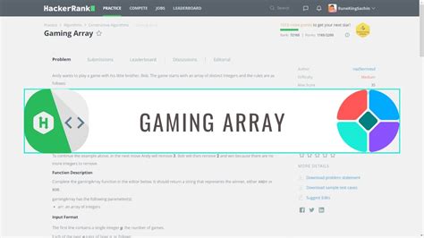 gaming array hackerrank problem solution python youtube