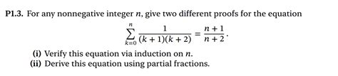 solved 1 3 for any nonnegative integer n give two