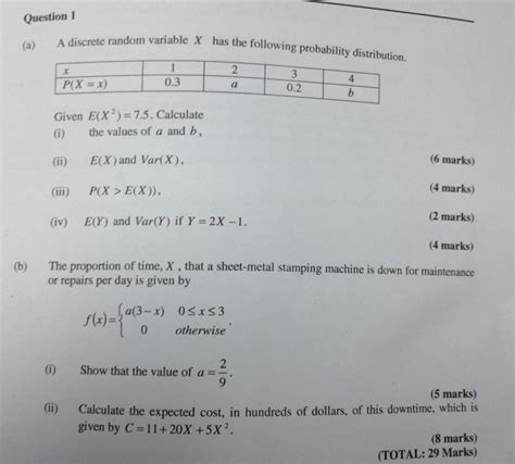 solved a discrete random variable x has the following