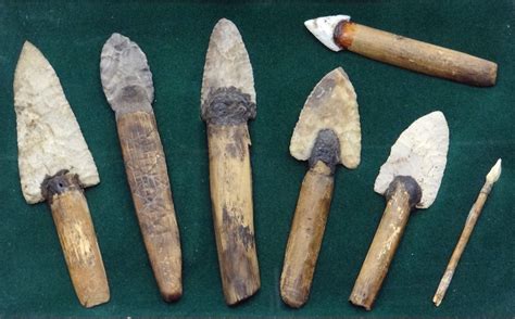 Ancient Native American Hafted Knives Texas