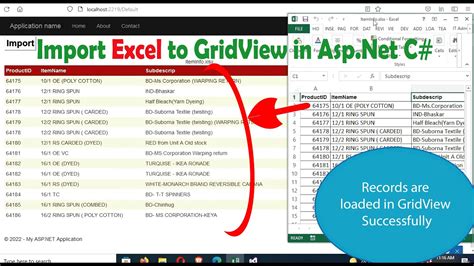 c tutorial import excel sheet data to gridview in asp c youtube