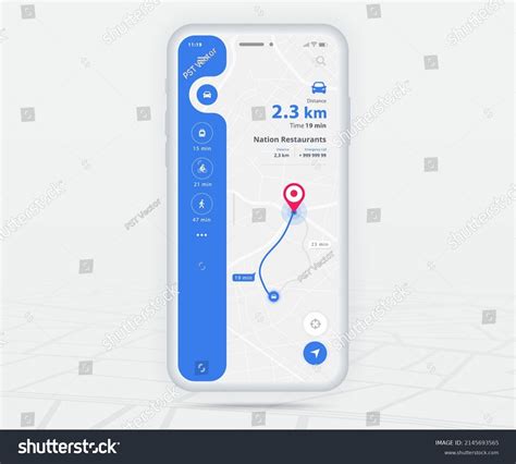 Map GPS Navigation App Ux Ui Concept Mobile Map Royalty Free Stock