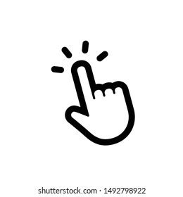 Clicking Finger Icon Hand Pointer Vector Stock Vector Royalty Free