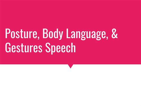 pdf gestures speech posture body language body language is non verbal communication involving