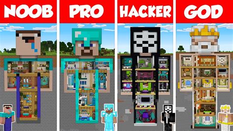 Minecraft STATUE BASE HOUSE BUILD CHALLENGE NOOB Vs PRO Vs HACKER Vs