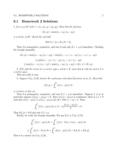 0 1 homework 2 solutions pdf functions and mappings mathematical analysis