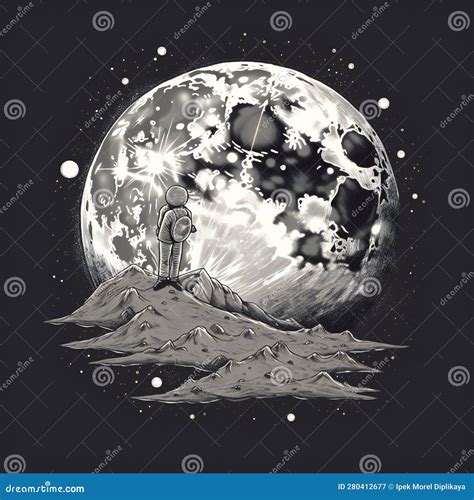 Astronaut On The Moon Stock Illustration Illustration Of Universe