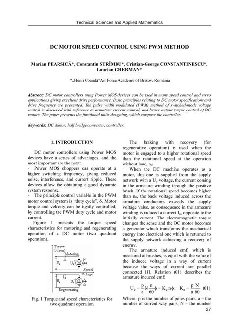 pdf dc motor speed control using pwm method … · dc motor speed control using pwm method 28