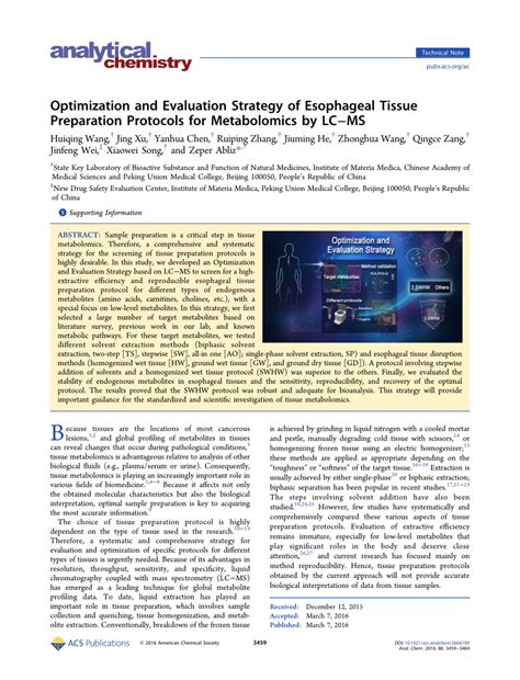 pdf optimization and evaluation strategy of esophageal tissue preparation protocols for