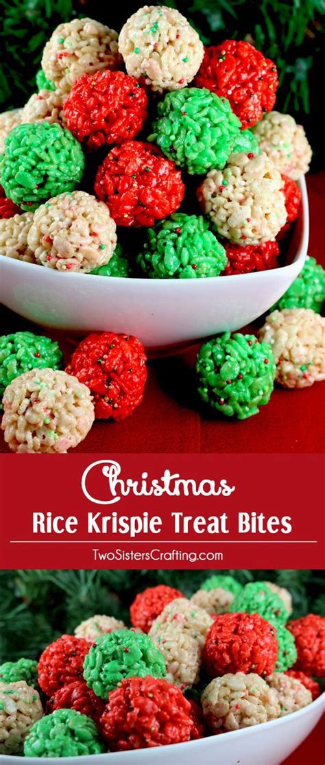 Christmas Rice Krispie Treat Bites Recipe Rice Krispie Treats Christmas Best Christmas