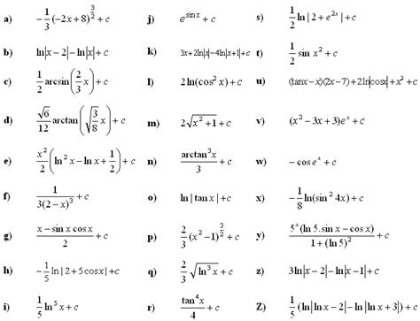 answers to math exercises and math problems indefinite integral of a function