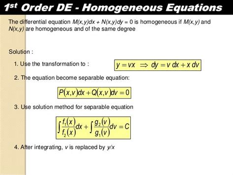 differential equations of first order