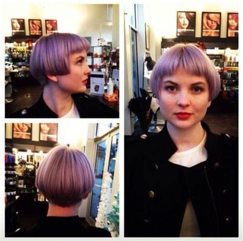 Lavender Micro Bob By Kimberly Haro Short Hair Cuts Short Hair Styles Pixie Back Of Bob Haircut