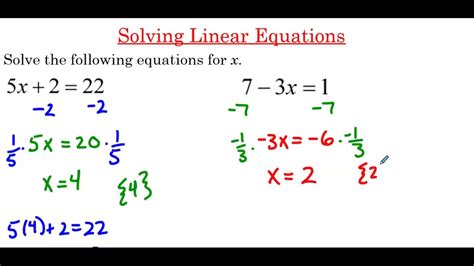 solving problems using linear equations