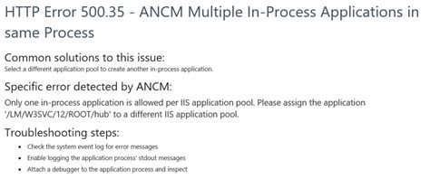 How To Fix Error 500 35 ANCM Multiple In Process Application In