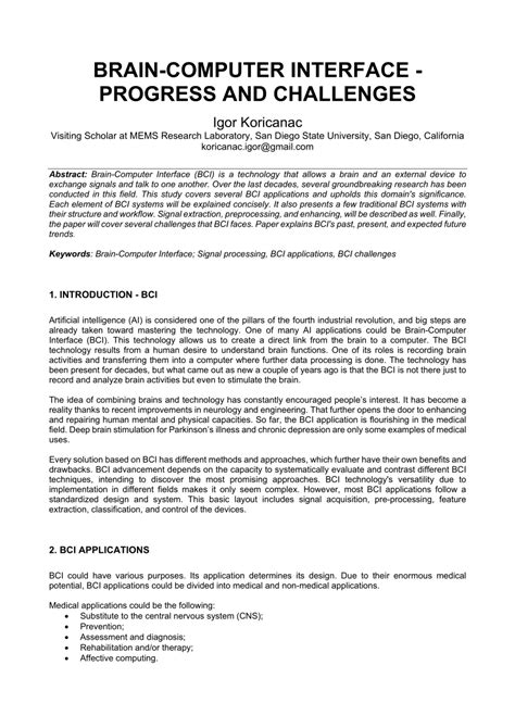 pdf brain computer interface progress and challenges