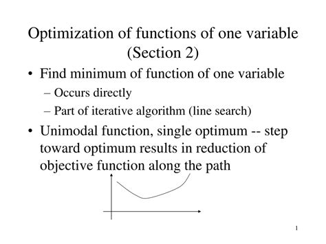 ppt optimization of functions of one variable section 2 powerpoint presentation id 9128293