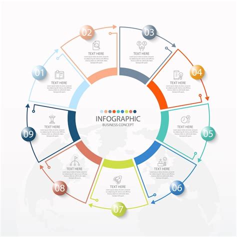Premium Vector Basic Circle Infographic Template With 9 Steps