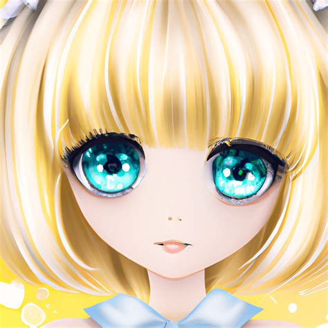 Pretty Anime Girl With Blonde Hair And Green Eyes