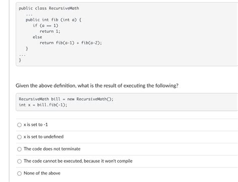 solved question 1 1 pts consider the following recursive