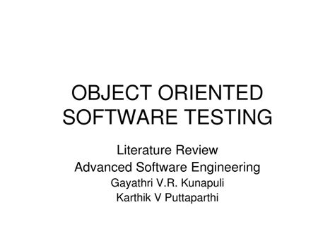 ppt object oriented software testing powerpoint presentation free download id 9403141
