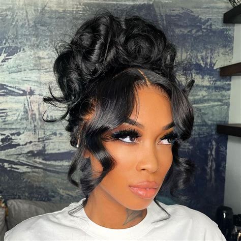 How To Pin Curl Bun Curly Bun 90s Inspired Bun Updo Natural Hair Hairstyle Artofit