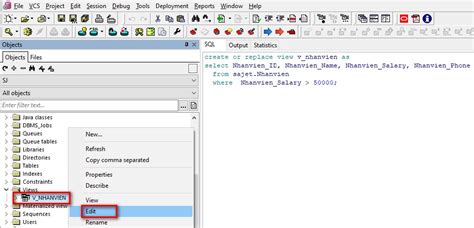 hoc lap trinh create view trong oracle pl sql cách tạo view trong oracle database bằng pl sql