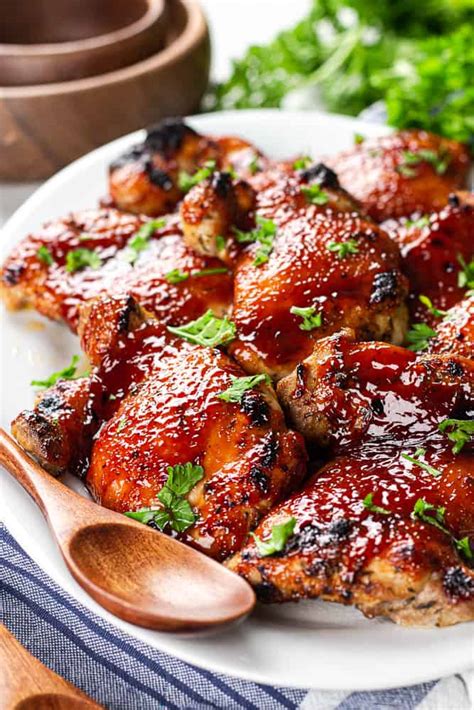 Oven Baked Bbq Chicken Thighs Veronikas Kitchen
