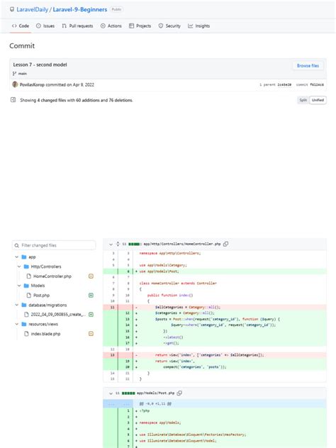 07 lesson 7 second model · laraveldaily laravel 9 beginners f6124c6 · github pdf data