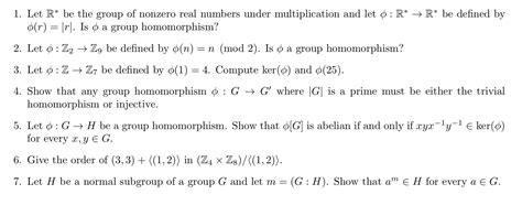 solved 1 let r be the group of nonzero real numbers under