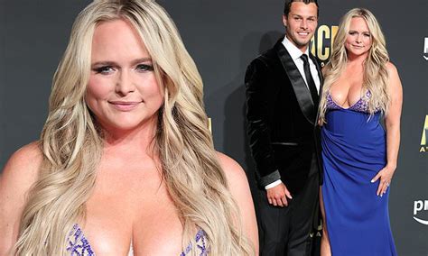 Miranda Lambert Flaunts Cleavage In A Busty Blue Gown Alongside Brendan Mcloughlin At The Acm
