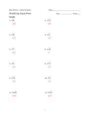 1 Simplifying Square Roots 00003 Png Kuta Software Infinite