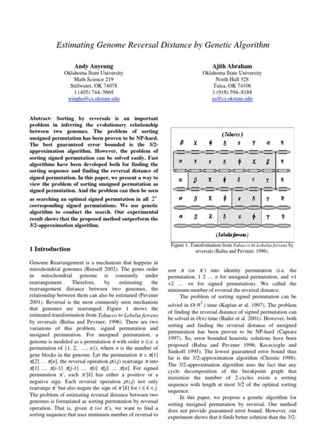 reversal distance pdf permutation genetic algorithm