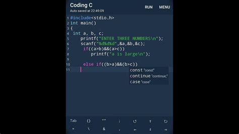 C Program To Find The Largest Number Among Three Numbers C Coding Shorts Viral Short Youtube