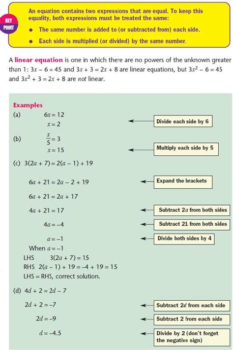 linear equations gcse revision maths number and algebra algebra linear equations