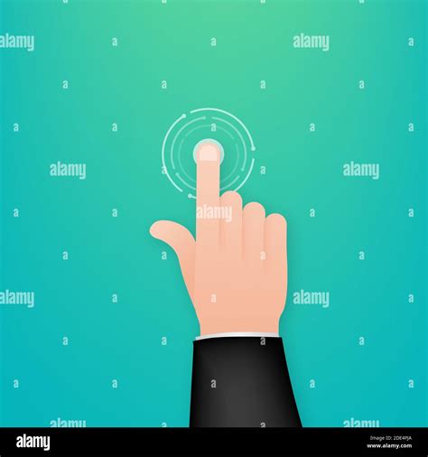 Click Hand In Flat Style Push Touch Screen Hand Cursor Icon Finger