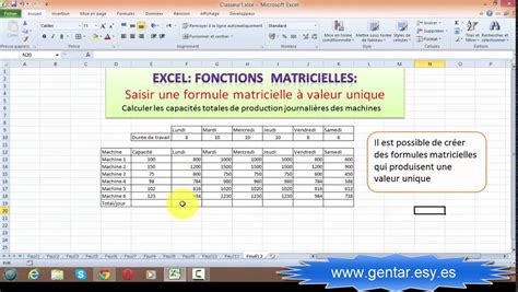 Excel formules matricielles formule matricielle à valeur unique