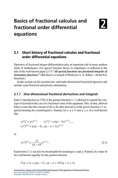 pdf basics of fractional calculus and fractional order differential equations